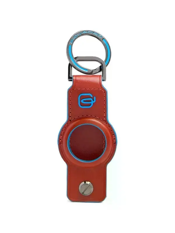 PIQUADRO Logo-plaque Leather Keyring - Red