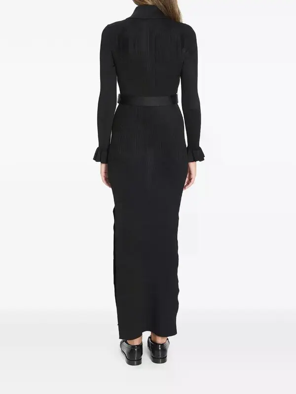 SELF-PORTRAIT Ribbed Frill Maxi Dress
