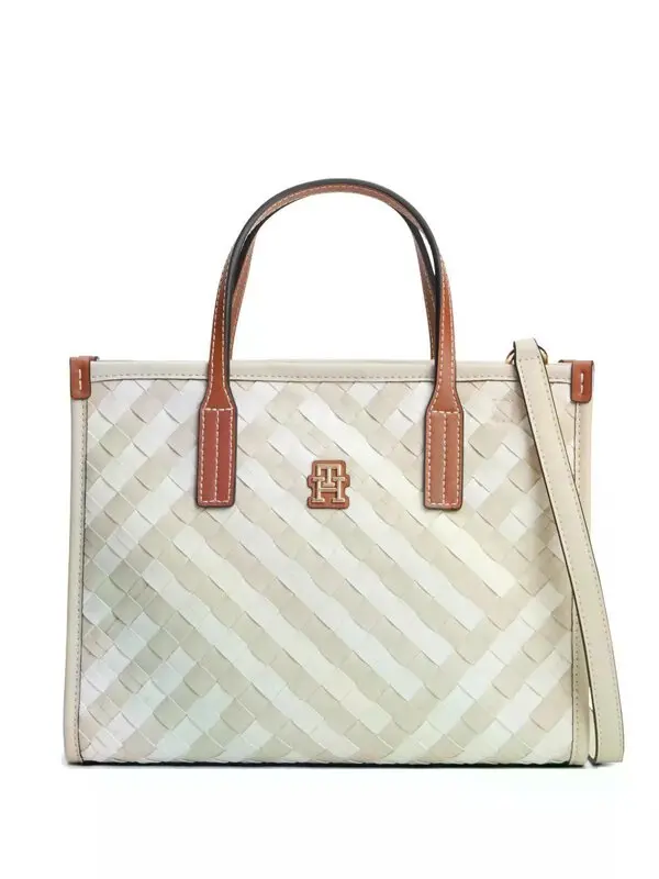 Tommy Hilfiger City Woven Logo-plaque Tote - Neutrals