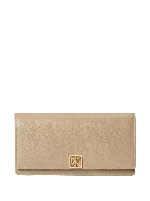 Calvin Klein Logo-plaque Grained Wallet - Neutrals