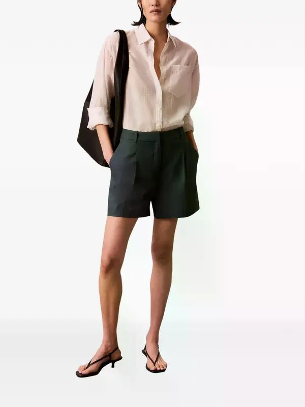 Calvin Klein Pleated Tailored Shorts - Blue