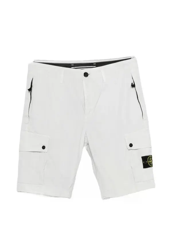 Stone Island Logo-patch Cargo Shorts - White