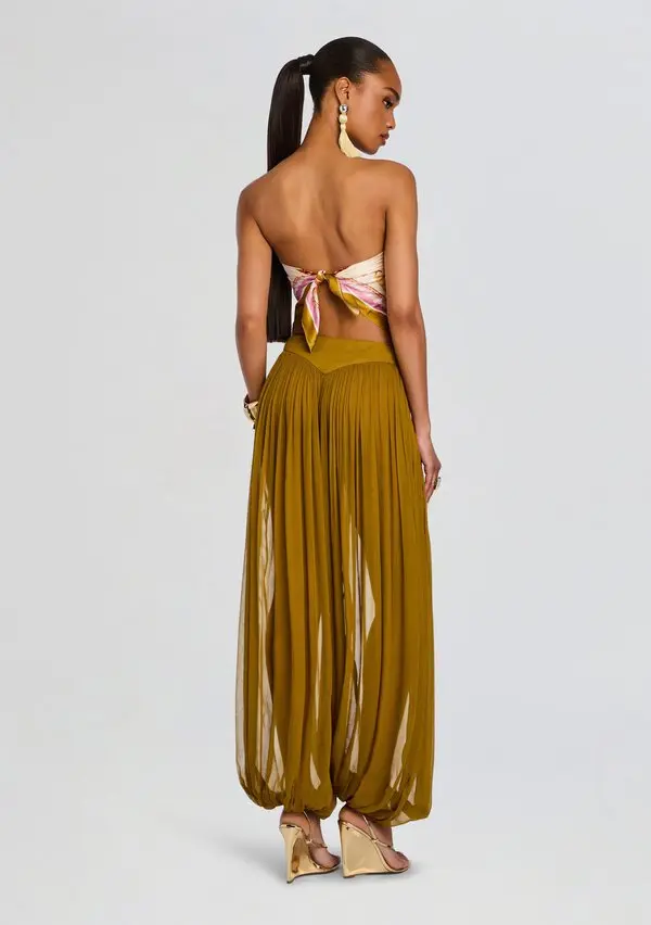 Retrofete Alivia Silk Top - Ochre Shell Foulard