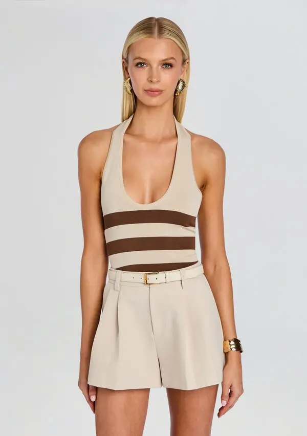SEROYA Amira Knit Tank - Almond/ Cocoa Brown
