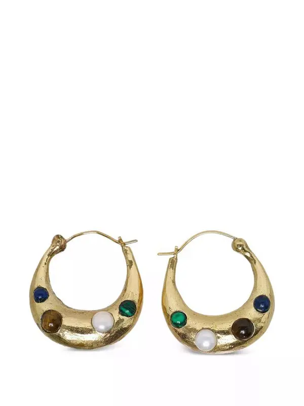 ALEMAIS Jem Multi-stone Hoop Earrings - Gold
