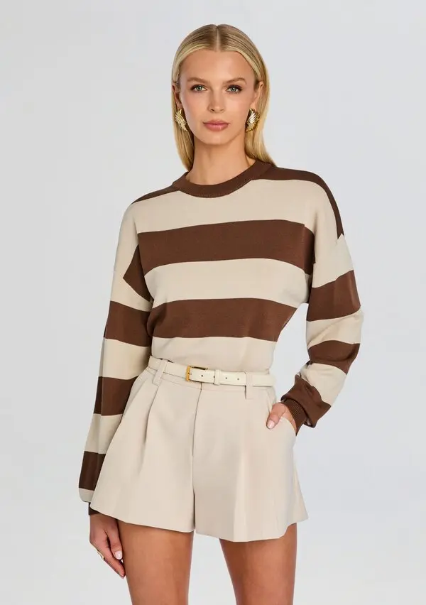 SEROYA Bryn Sweater - Almond/ Cocoa Brown