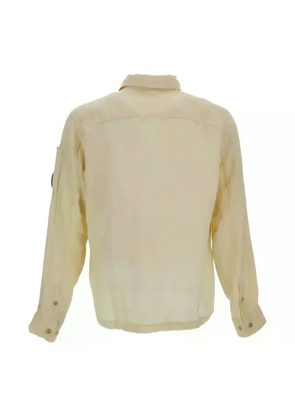 C.P. COMPANY Linen Long-sleeve Button Lens Shirt