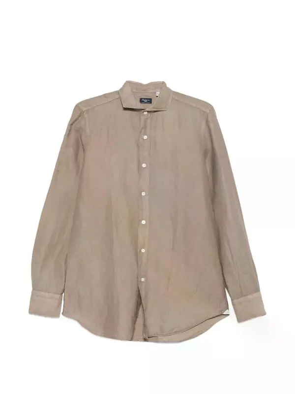 FINAMORE 1925 Spread-collar Button-up Shirt - Neutrals
