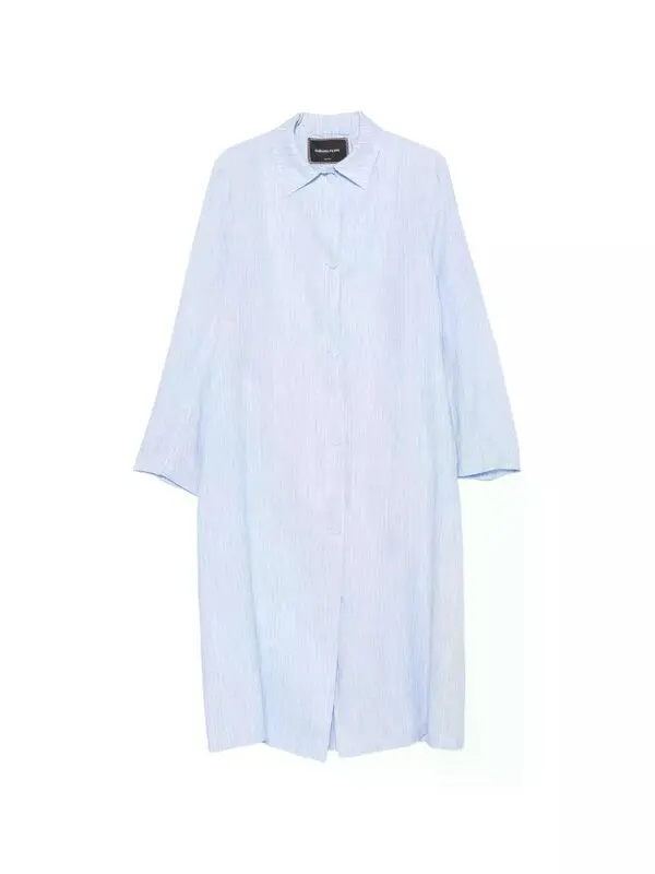 Fabiana Filippi Linen Striped Shirt Dress - Blue