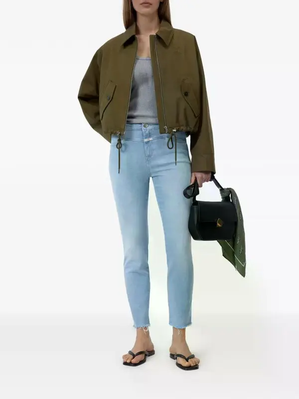 Closed Skinny Pusher Frayed-hem Jeans - Blue