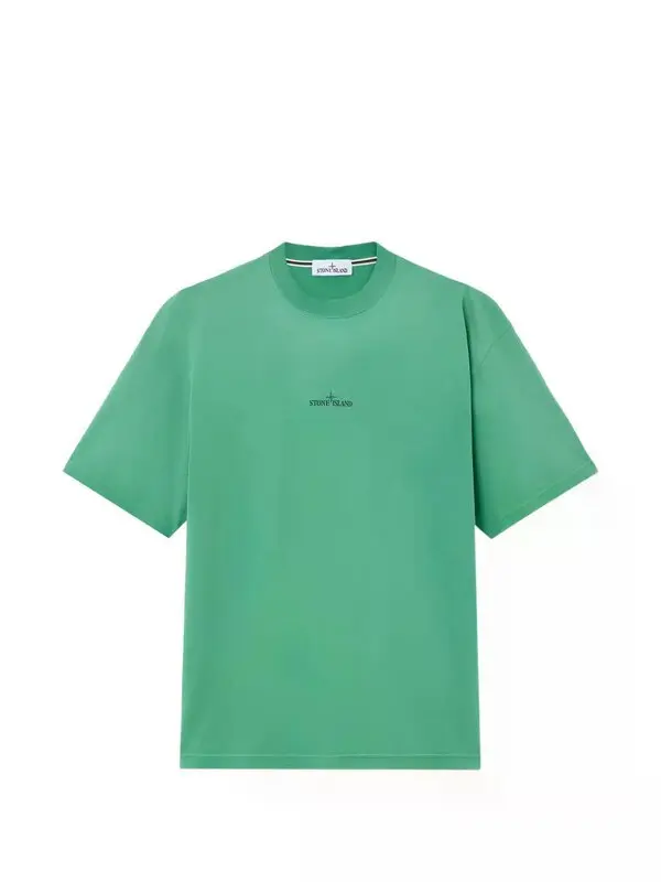 Stone Island Lab-print Cotton T-shirt - Green
