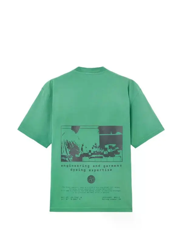 Stone Island Lab-print Cotton T-shirt - Green