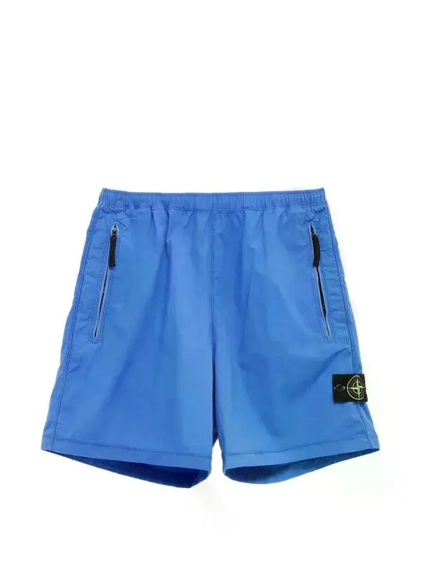 Stone Island Compass Logo-patch Shorts - Blue