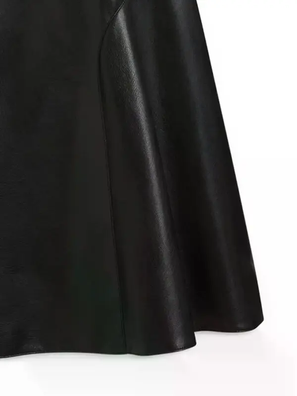 BOSS Faux-leather A-line Skirt With Seaming Details