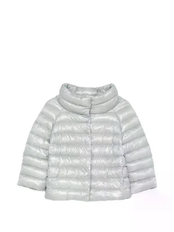 Herno Quilted Cropped-sleeve Jacket - Grey