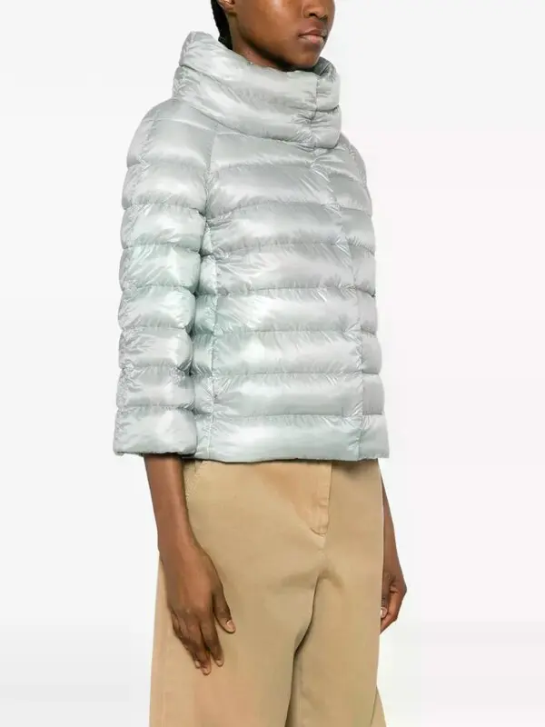 Herno Quilted Cropped-sleeve Jacket - Grey