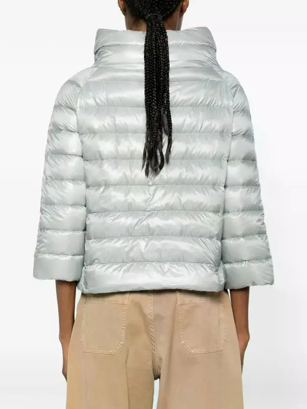Herno Quilted Cropped-sleeve Jacket - Grey