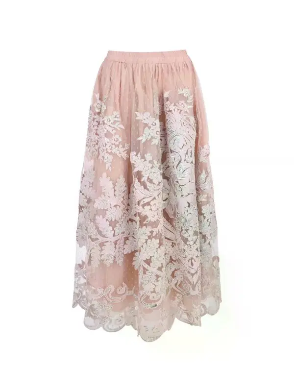 Biyan Mabel Embroidered Tulle Skirt - Pink