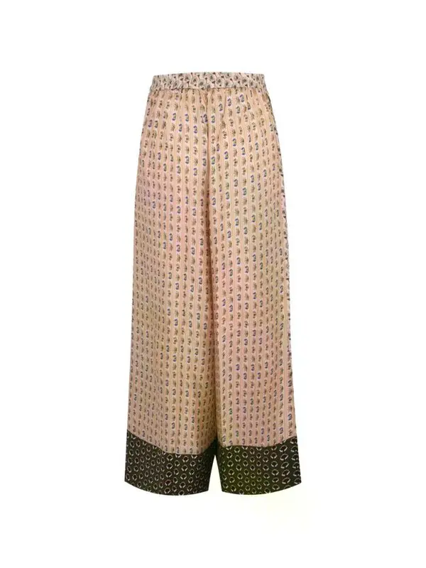 Biyan Paislee Printed Wide-leg Trousers - Neutrals