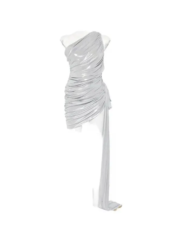 Norma Kamali Diana Ruched Mini Dress - Silver