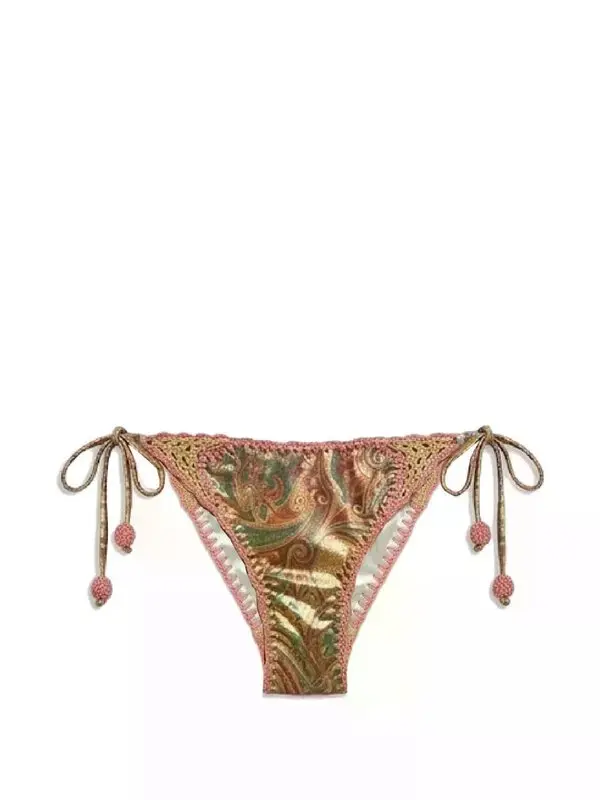 DEL MAAR Awasi Paisley-pattern Bikini Bottoms - Brown
