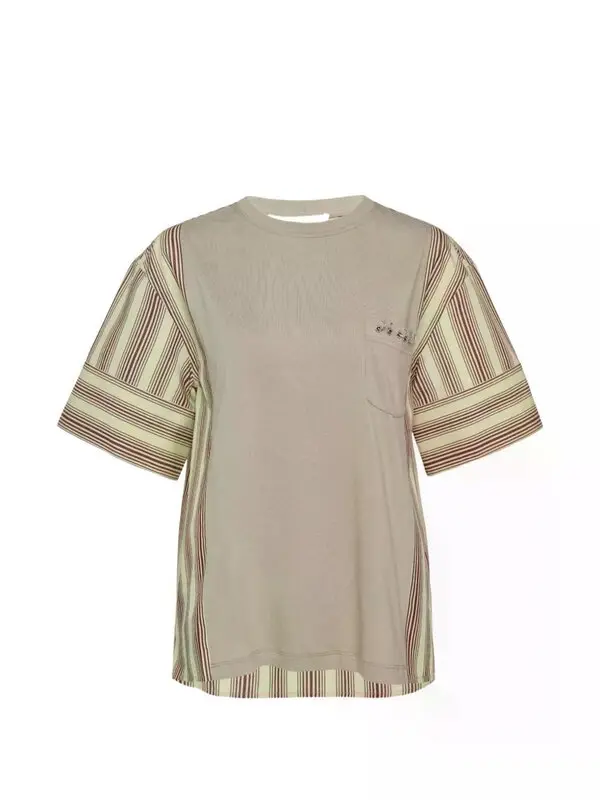 3.1 Phillip Lim Striped-panel Pocket T-shirt - Neutrals