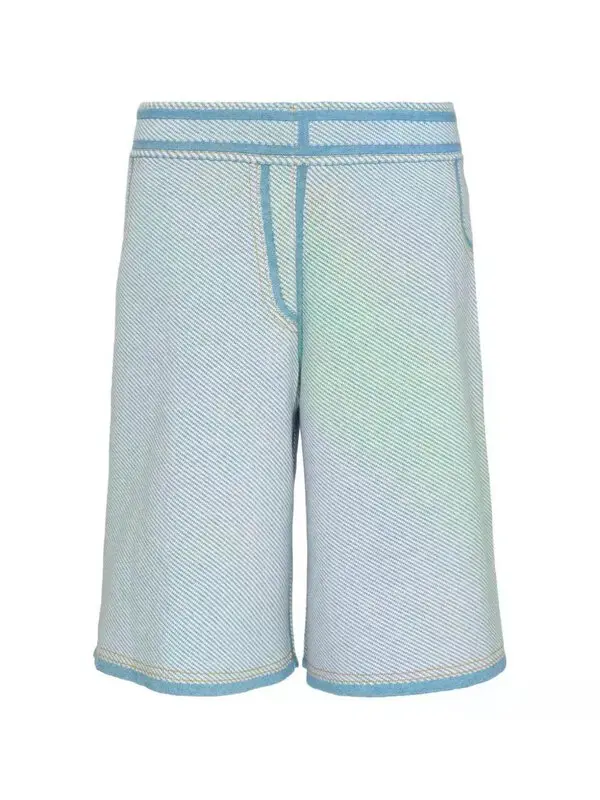 3.1 Phillip Lim Denim-print Wide Leg Shorts - Blue