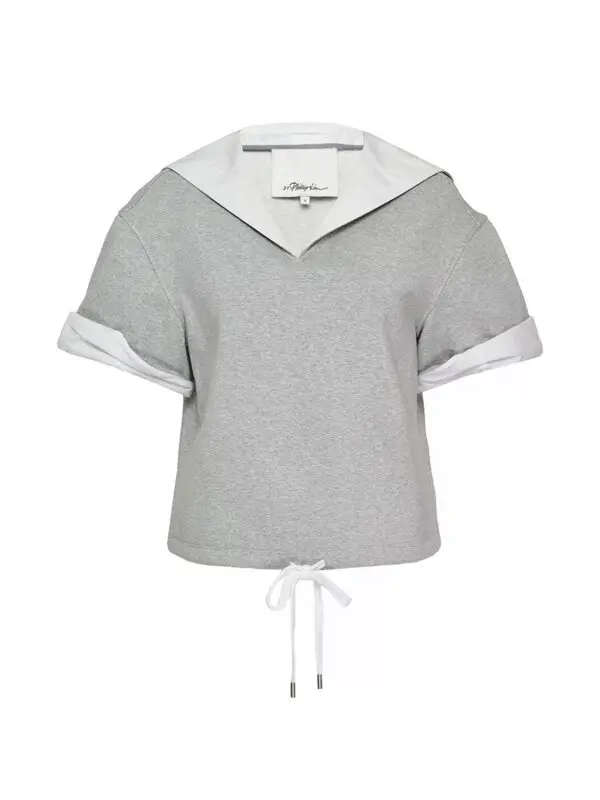 3.1 Phillip Lim Sailor-collar Drawstring Top - Grey
