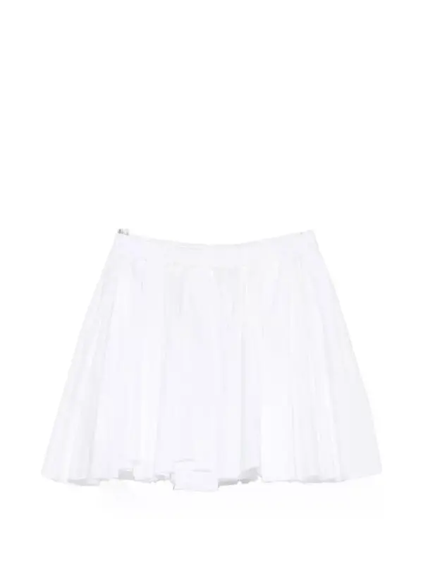 N°21 Pleated Raw-edge Mini Skirt - White