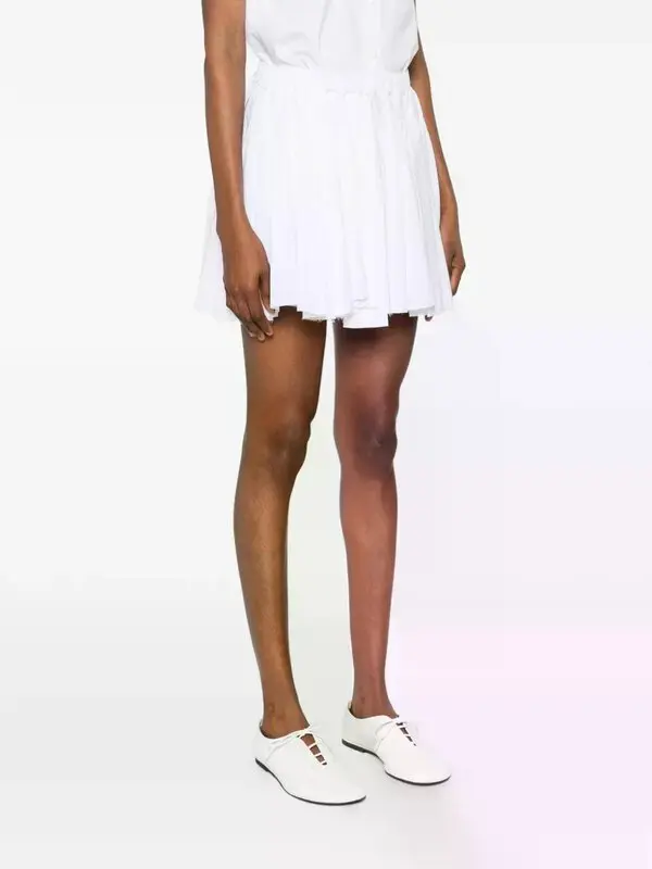 N°21 Pleated Raw-edge Mini Skirt