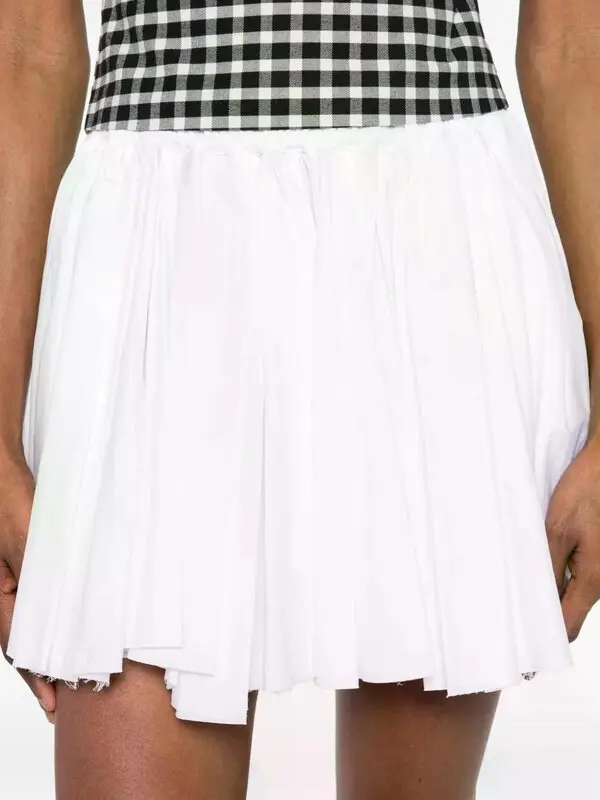 N°21 Pleated Raw-edge Mini Skirt