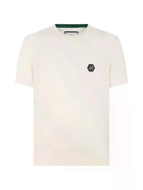 Philipp Plein Openwork Monogram T-shirt - Neutrals