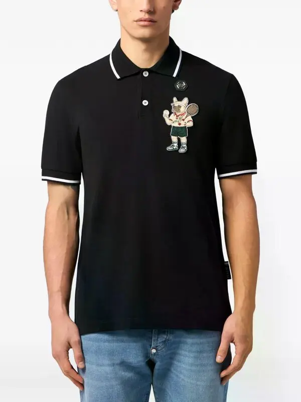Philipp Plein Tennis Patch Polo Shirt