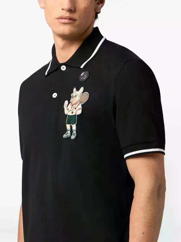 Philipp Plein Tennis Patch Polo Shirt