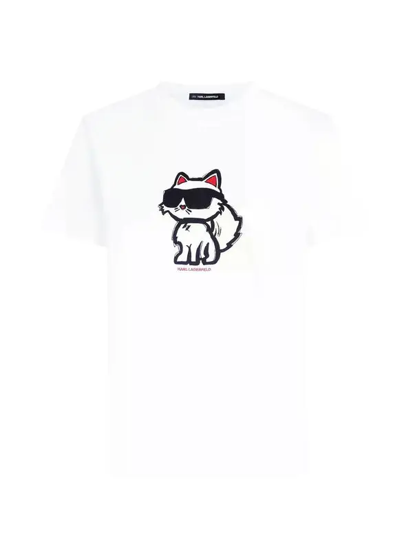 Karl Lagerfeld Ikon Choupette T-shirt - White