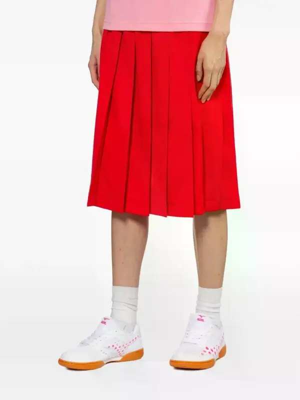 Comme Des Garçons Pleated Midi Skirt - White