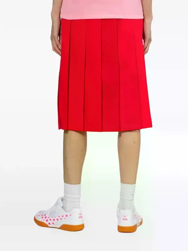 Comme Des Garçons Pleated Midi Skirt - White