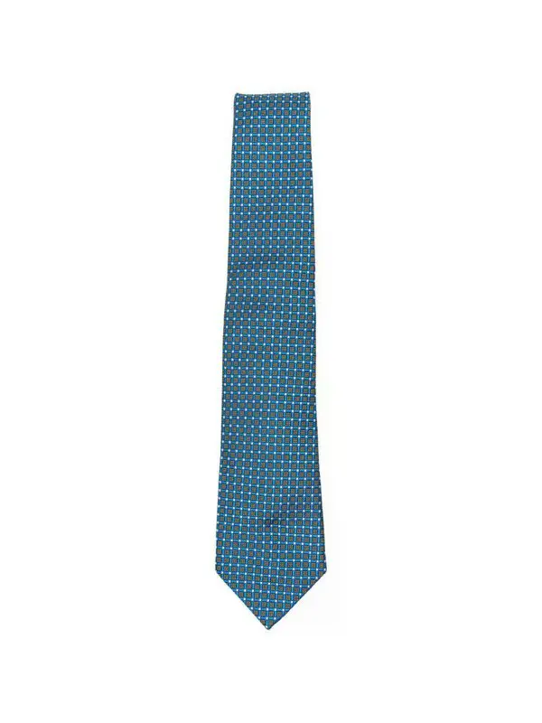 Kiton Geometric-pattern Neck Tie - Blue