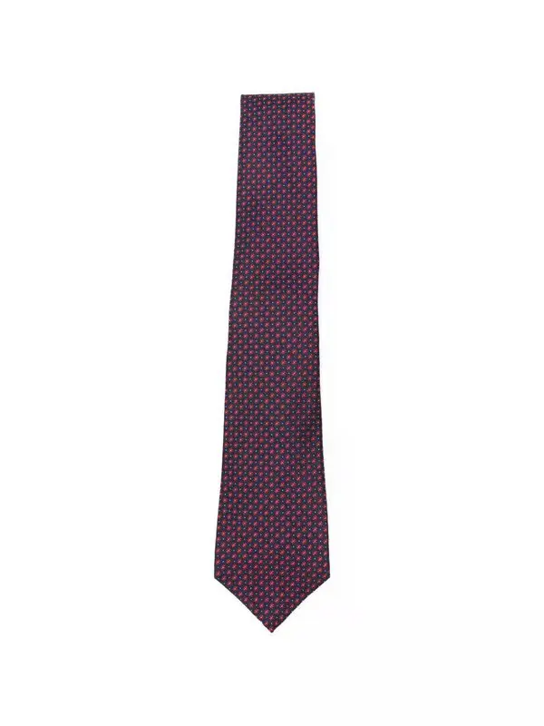 Kiton Geometric-pattern Tie - Blue