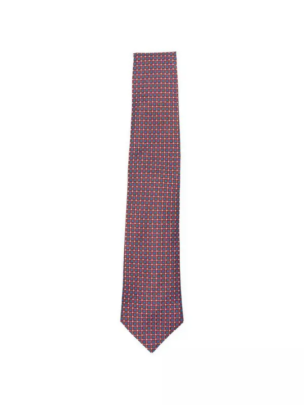 Kiton Geometric-print Neck Tie - Red
