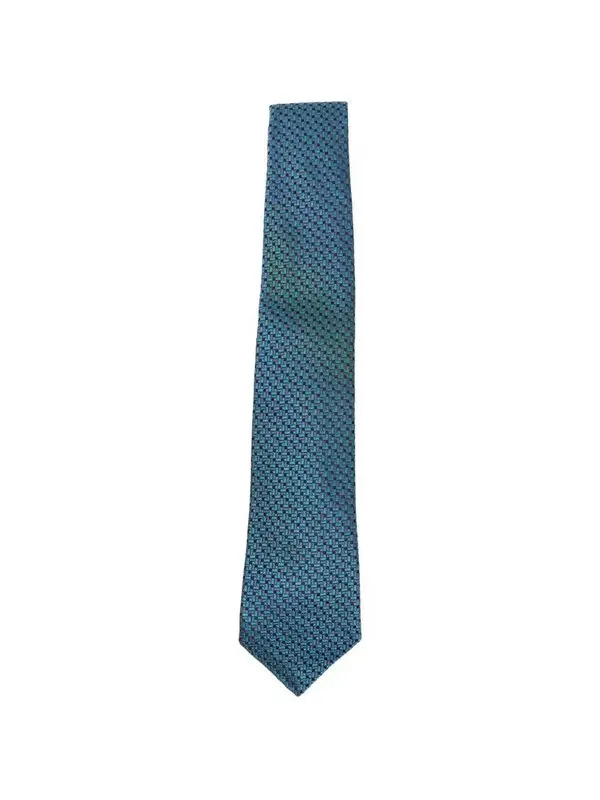 Kiton Geometric-pattern Neck Tie - Blue