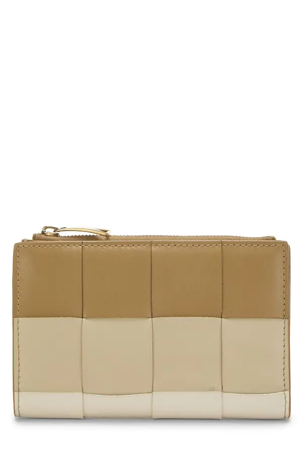 Bottega Veneta Intrecciato Compact Zip Wallet - Beige