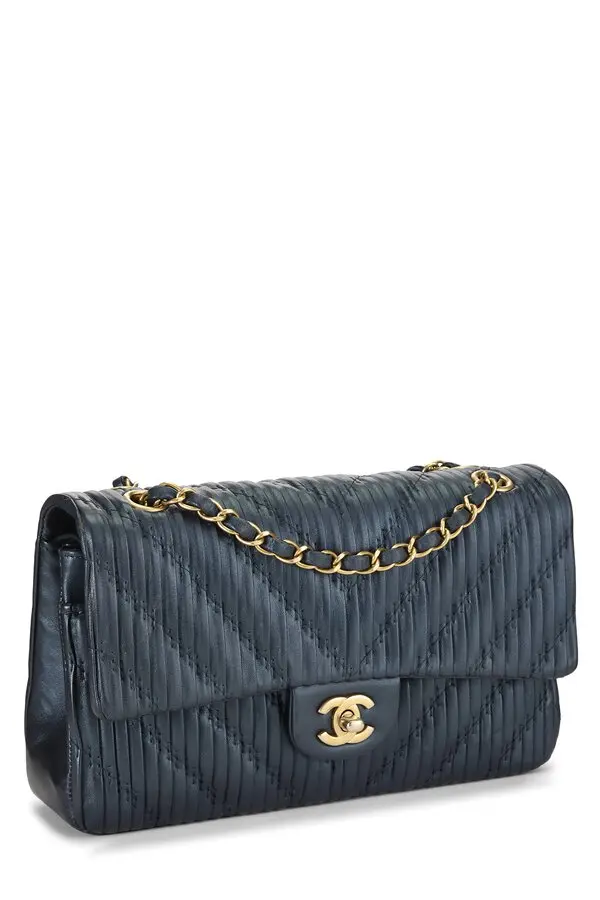 Chanel Chevron Pleated Flap Bag Medium