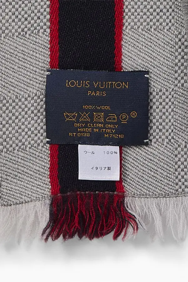 LOUIS VUITTON Damier Echarge Messager Wool Scarf - Grey