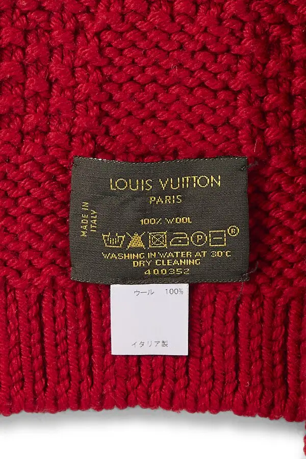 LOUIS VUITTON Wool Monogram Button Scarf