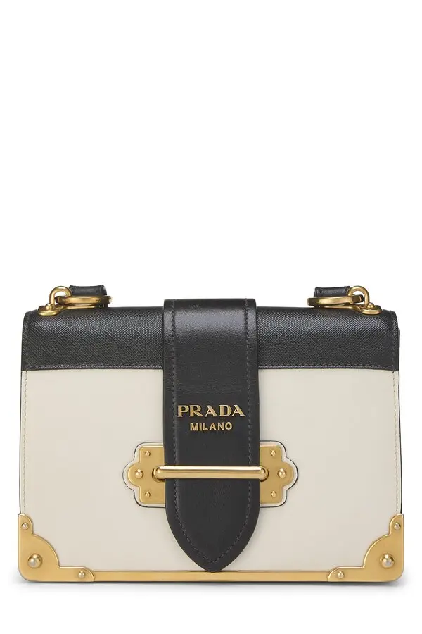 Prada Black Cahier Crossbody - White