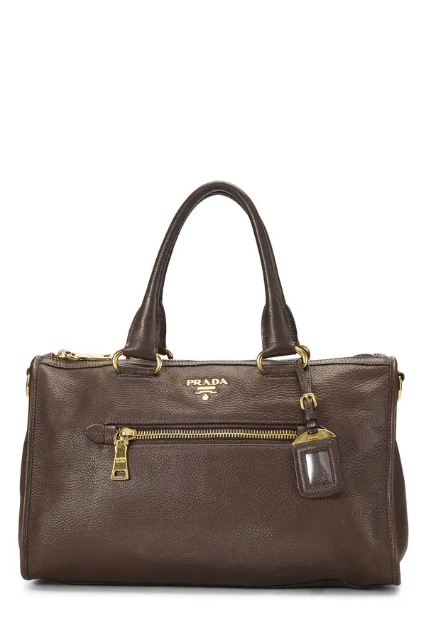 Prada Vitello Daino Convertible Zip Handbag