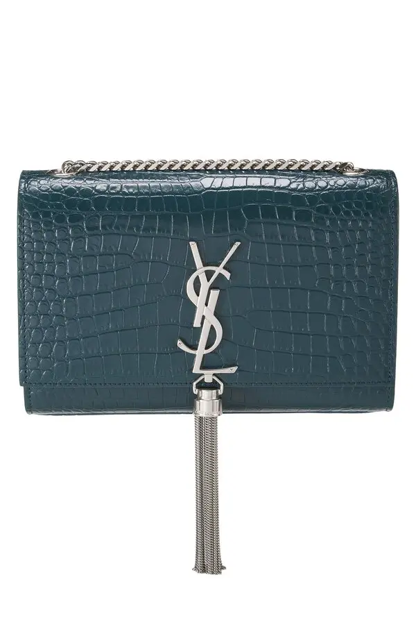 Saint Laurent Embossed Kate Tassel - Green