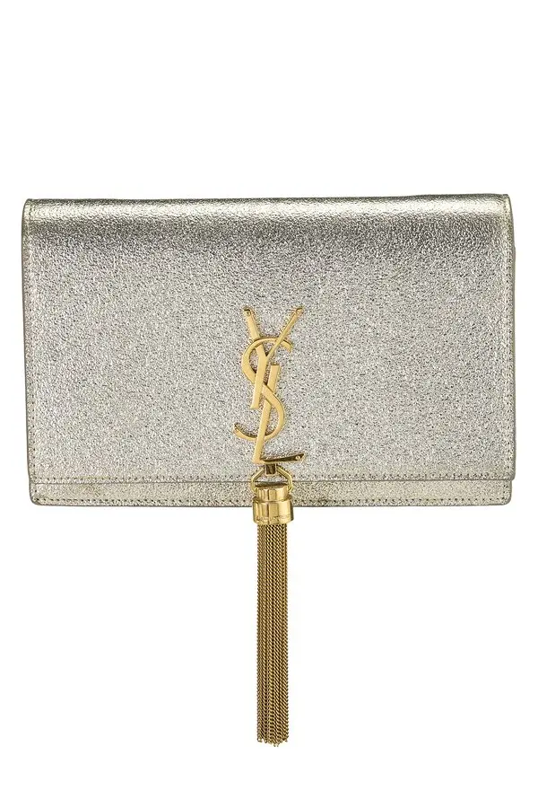 Saint Laurent Metallic Kate Tassel Wallet-on-chain - Gold