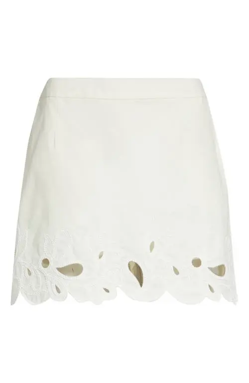 Cinq À Sept Paisley Bloom Embroidered Miniskirt - Cream/white